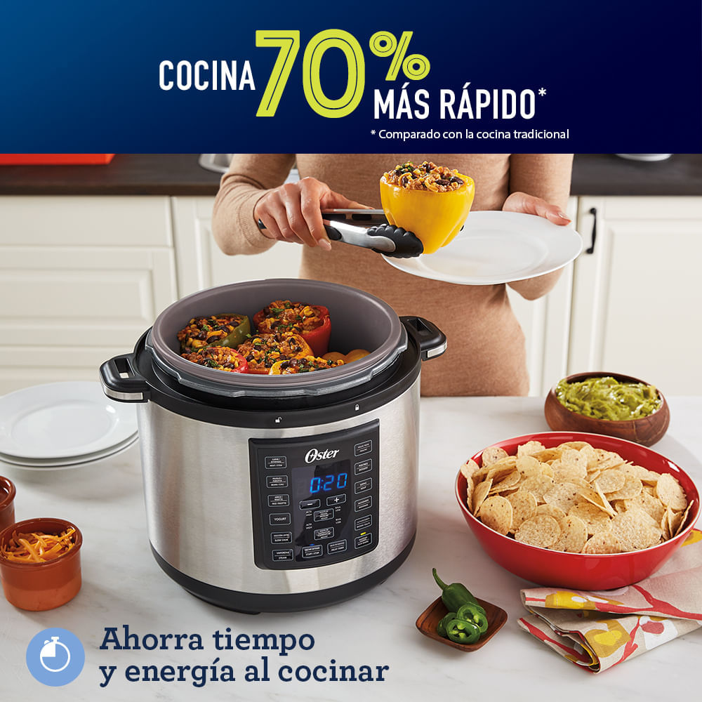 Multiolla Oster®, Capacidad de 5,7 Litros, con 12 Funciones, Acero ...